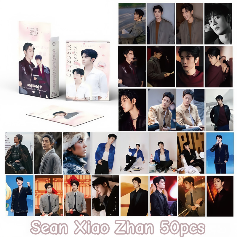 50-55pcs ละครจีน Actor Sean Xiao Zhan Holographic Lomo การ์ดตํานาน Zang ...