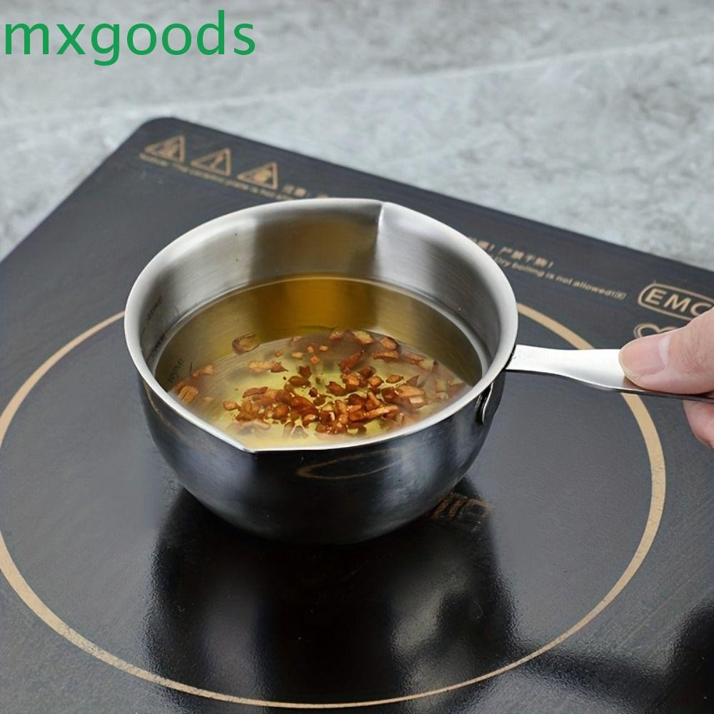 MXGOODS หม้อละลายเนยหม้อละลายอเนกประสงค์ทนทานเครื่องครัว304สแตนเลสสีเงินรอบหม้อปรุงอาหารขนาดเล็ก ...