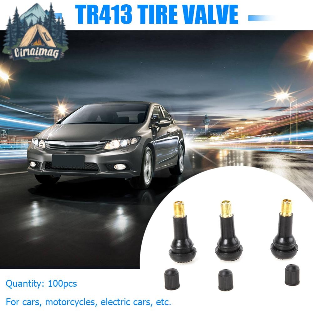 100 ชิ้น TR-413 Snap In สั้นสีดํายางวาล์ว Stems TR413 วาล์วแบบไม่มียาง | Shopee Thailand