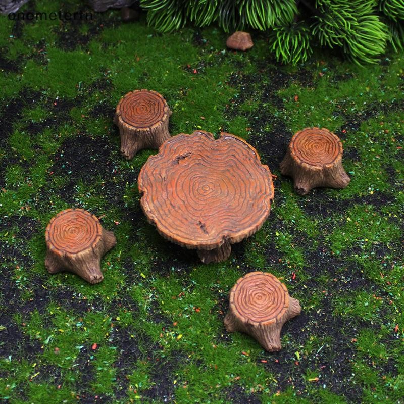 Oyr 5 Miniature Tree Stump Garden Art อุปกรณ์เสริมเรซิ่นตกแต่ง,สวนภูมิ ...