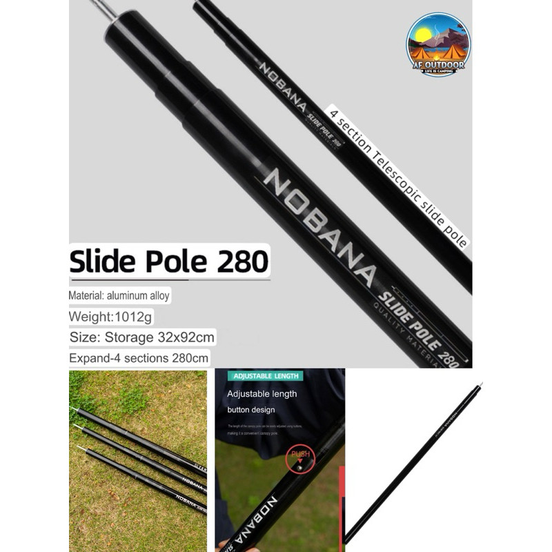 NOBANA slide Pole เสาทาร์ป เสาฟลายชีท อลูมิเนียม ใหญ่พิเศษ ข้อต่อแน่น แข็งแรง | Shopee Thailand