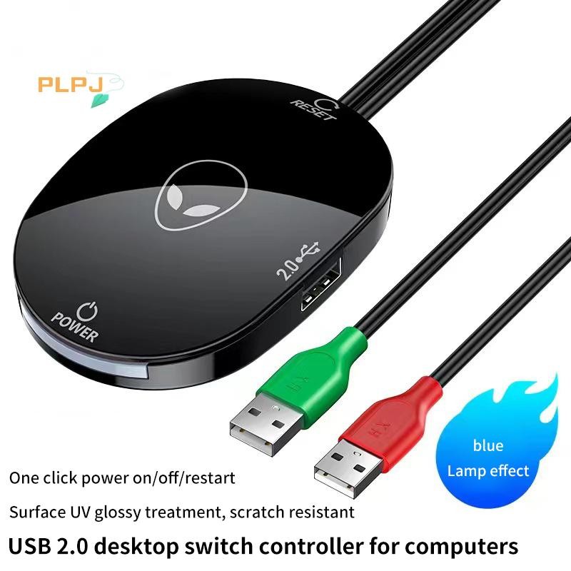 PLPJ คอมพิวเตอร์เดสก์ท็อปสวิทช์ไฟ LED PC เมนบอร์ดภายนอกเริ่มปุ่มสายต่อ ...