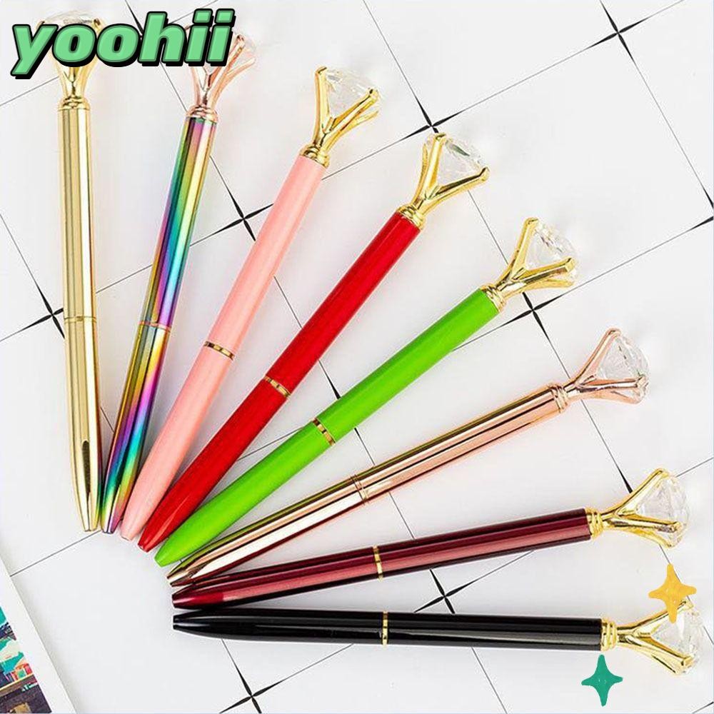YOOHII 5 ชิ้นปากกาลูกลื่น,เพชรคริสตัลอุปกรณ์เครื่องเขียนปากกาลูกลื่น,ทน ...