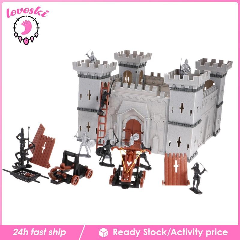 [Lovoski] บล็อกตัวต่อปราสาท 3D เด็ก DIY ประกอบของเล่น Knight Clash Play ...