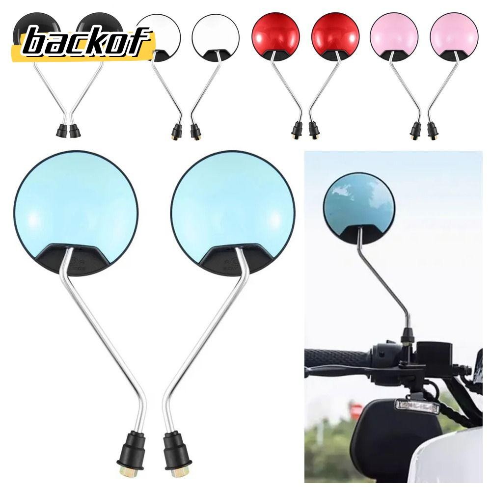 BACKOF 1 คู่สะท้อนแสง Mirro Universal Retrofit นูนไฟฟ้าจักรยานกระจกมองหลัง 8 มม.สี 360 องศาหมุน ...