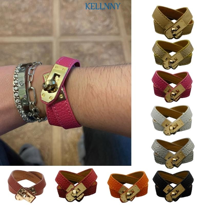 Kelln Multilayer Wrap สร้อยข้อมือหนังสร้อยข้อมือกําไลข้อมือหัวเข็มขัด ...