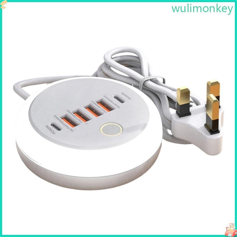 WU Power Adapter หลายพอร์ต USB C ซ็อกเก็ต Fast Charging Wall อะแดปเตอร์ ...