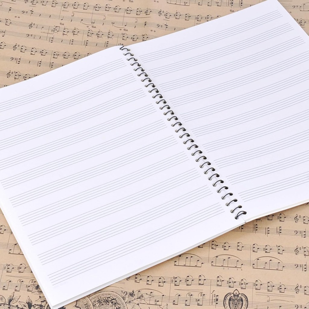 สมุดโน้ตเพลงเปล่า 100 หน้า CoguZed - กระดาษโน้ตขนาด 26x19 ซม. สำหรับนัก ...