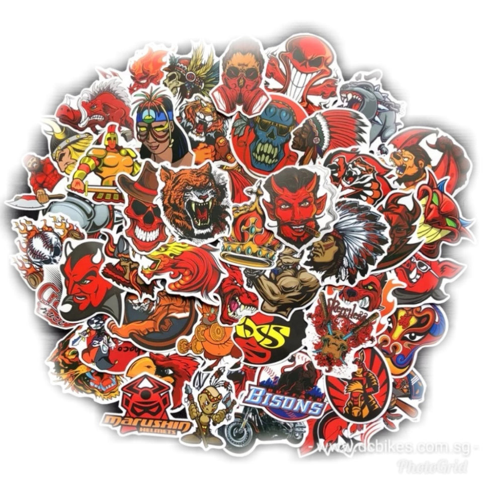 100 ชิ้น Red Devils DIY Colour Random Sticker Bomb Decals | Shopee Thailand