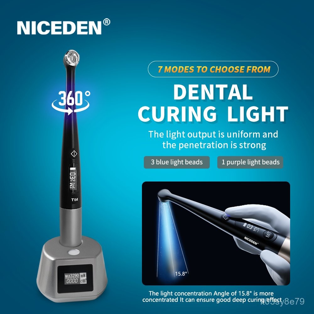 NICEDEN New 3000 mw/cm² Dental LED Curing Light Lamp with caries ...