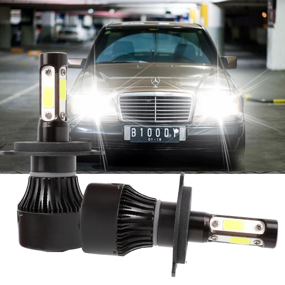 2PCS 4Side H4 LED ไฟหน้าหลอดไฟ BE ชุดสูงต่ําสําหรับ MERCEDES-BENZ E-CLASS (W124) E200 E280 E300 ...