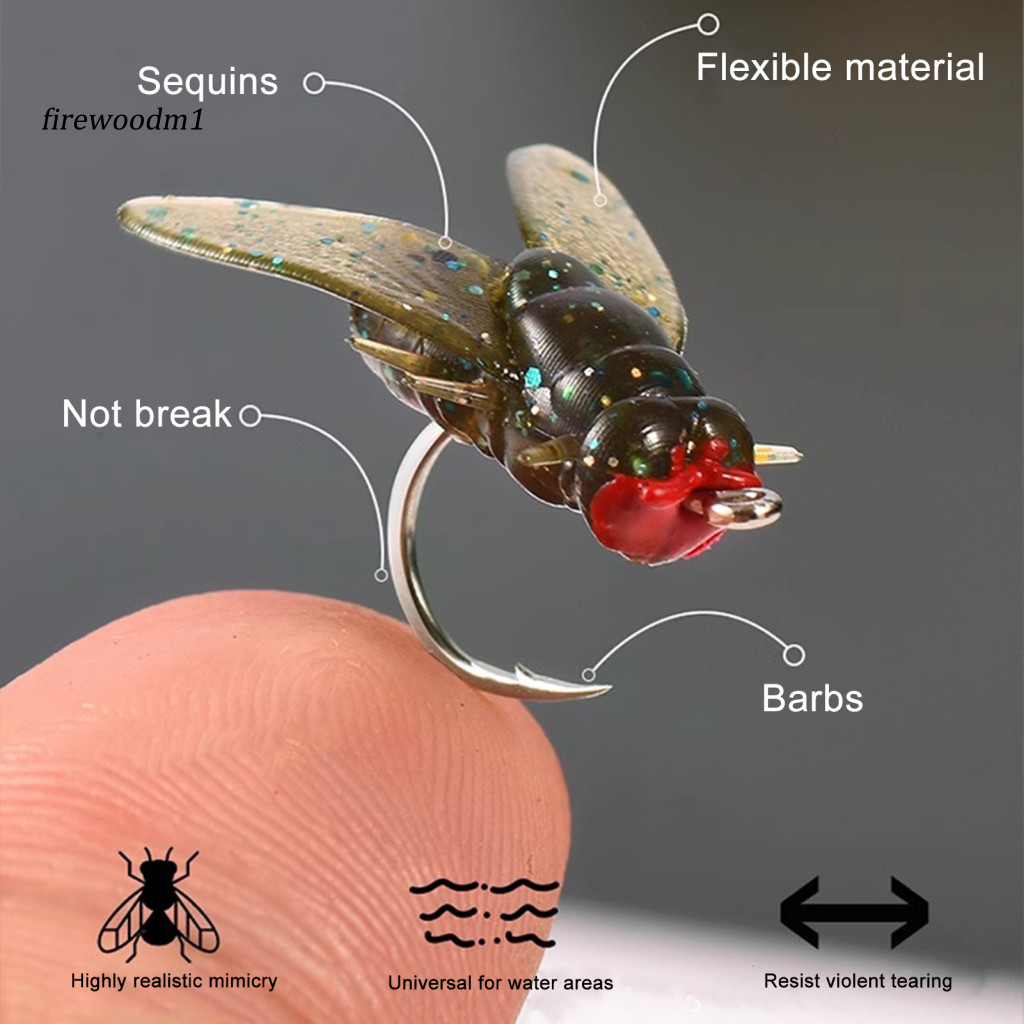 [Fe] เหยื่อปลอม 20 ชิ้น Bionic Fly สมจริงพร้อมตะขอSharp สำหรับตกปลาแบบ ...