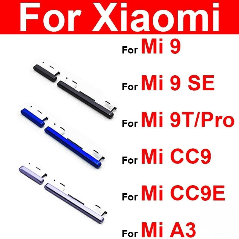 พลัง & ปุ่มด้านข้างระดับเสียงสําหรับ Xiaomi Mi 9 SE Cc9 Cc9e 9T Pro A3 การควบคุมระดับเสียง ...