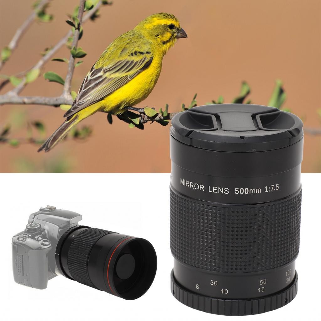Andoer-th 500 มม. F7.5 เลนส์กระจกเทเลโฟโต้พร้อมตัวกรองและวงแหวนอะแดปเต ...