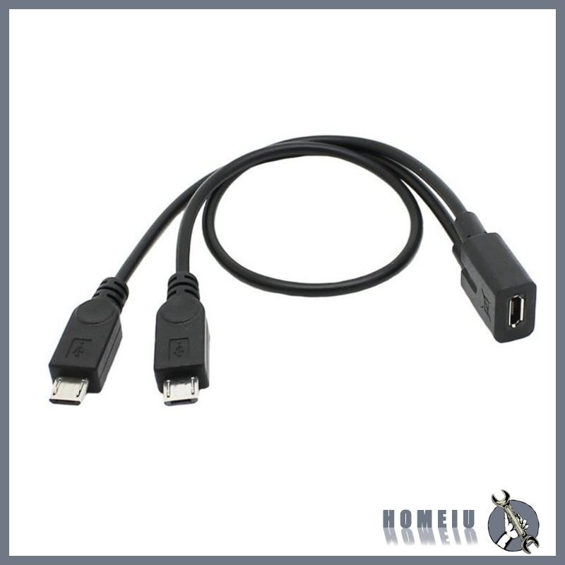HOMEIU Micro USB Splitter Cable 1Female to 2Male Splitter Extension สาย ...