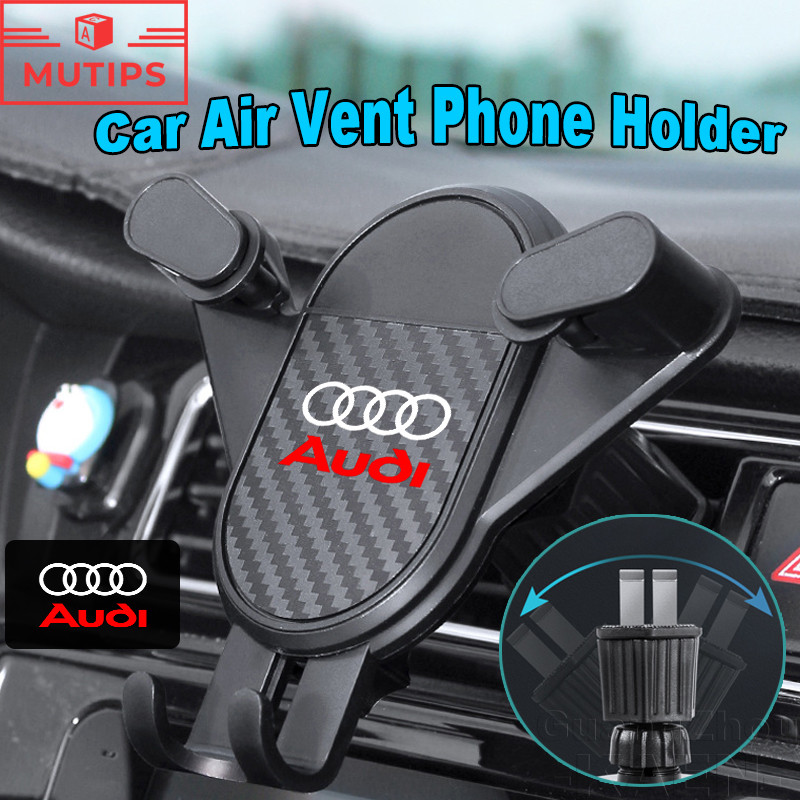 Audi รถระบายอากาศโทรศัพท์เมายืน 360° ที่วางมือถือแบบปรับได้หมุน สําหรับ A3 8l 8Y A1 Q5 TT mk2 A5 ...