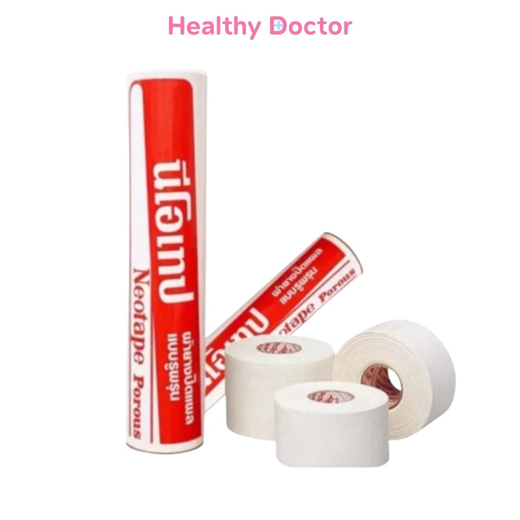 Neotape Porous นีโอเทป ผ้ายางปิดแผล ผ้าล็อค จำนวน 1 ม้วนเปลือย ขนาด 1/2 ...