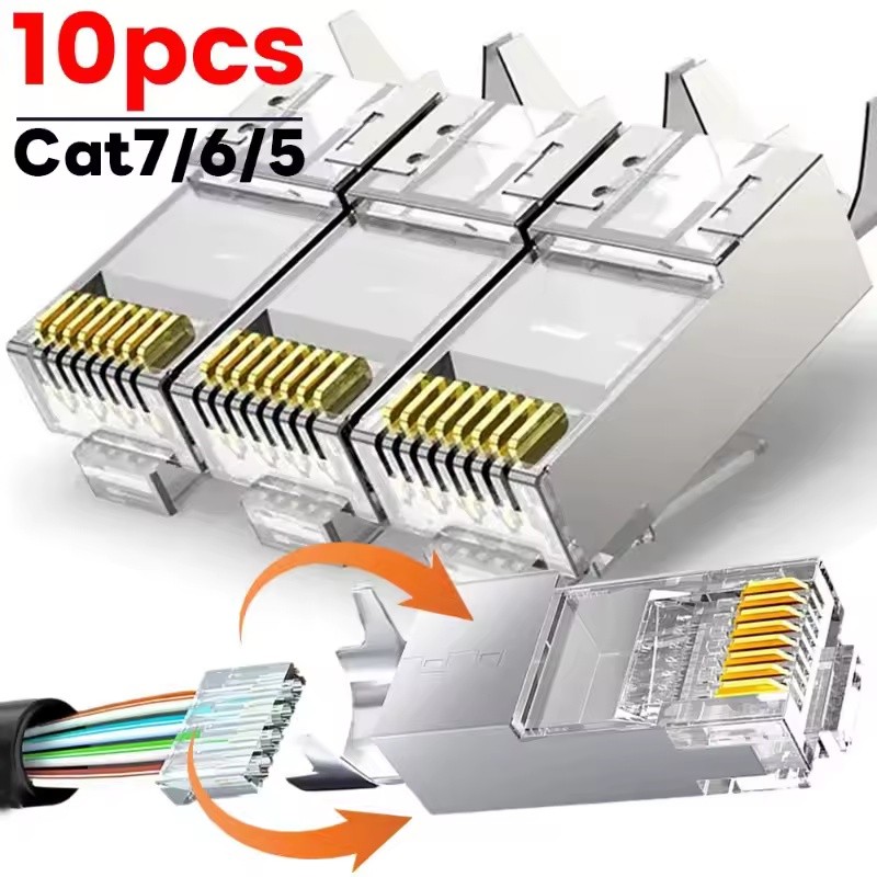 CAT6 CAT7 CAT5 RJ45 Connectors - Network Unshielded RJ45 Perforated ...