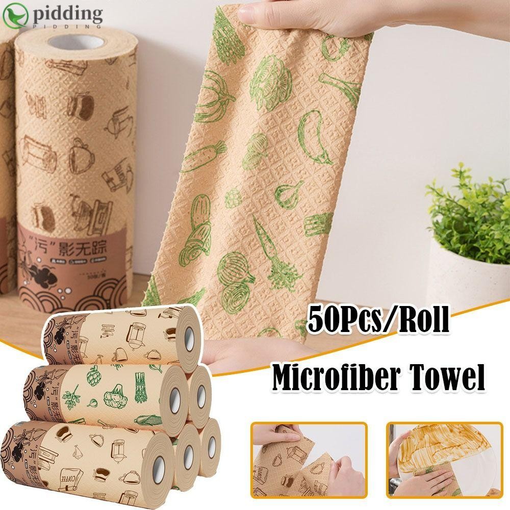 PIDDING 50 ชิ้น/ม้วนผ้าขนหนูไมโครไฟเบอร์,ไม่ติดน้ํามัน Super ดูดซับห้อง ...
