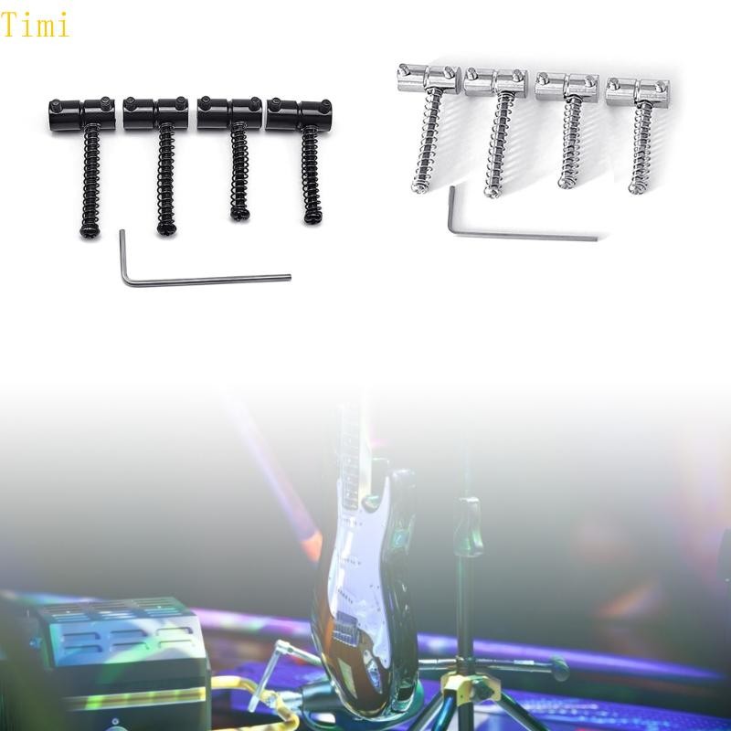 Timi 4 Pack สังกะสีอัลลอยด์เบสสะพานอานแผ่นบล็อกสําหรับ 4 String ...