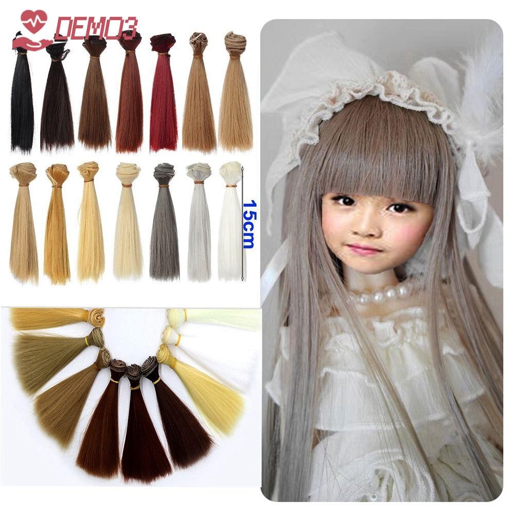 [DEMO3] วิกผมตุ๊กตา 1 ชิ้น 15 สีไฟเบอร์สังเคราะห์ 15 ซม. ยาวตรง ...