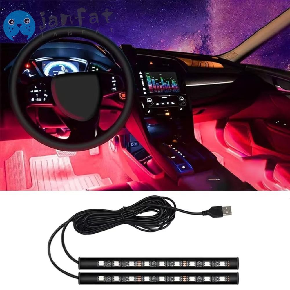 JANFAT ภายในรถ Ambient Foot Strip Light, ภายใน Ambient USB Plug LED ...