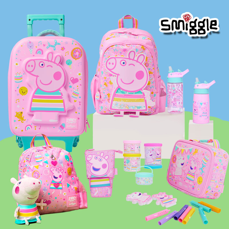 ออสเตรเลีย Smiggle กระเป๋านักเรียน Peppa หมูการ์ตูนปากกากระเป๋าผูก ...