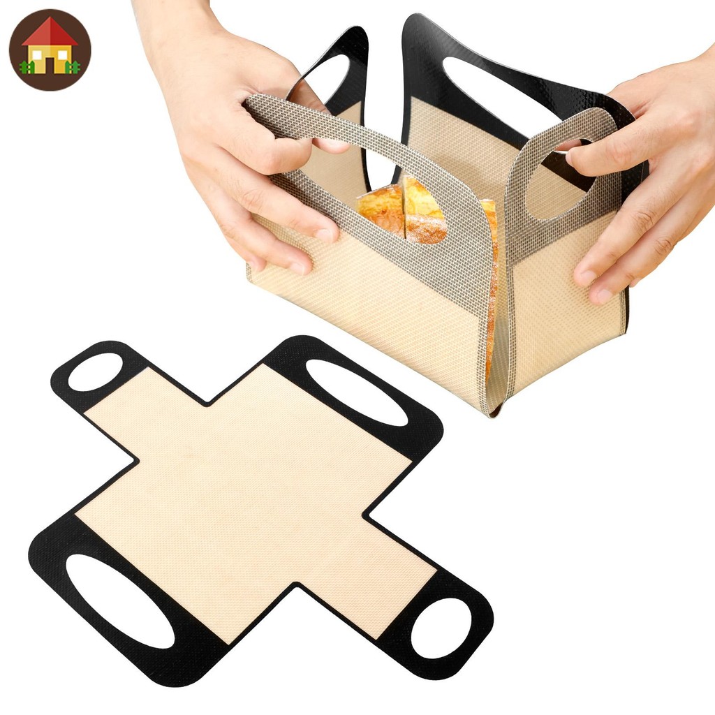 2 ชิ้นซิลิโคนขนมปัง Liner Nonstick Loaf Pan Lifter 4 จับ Sourdough ...