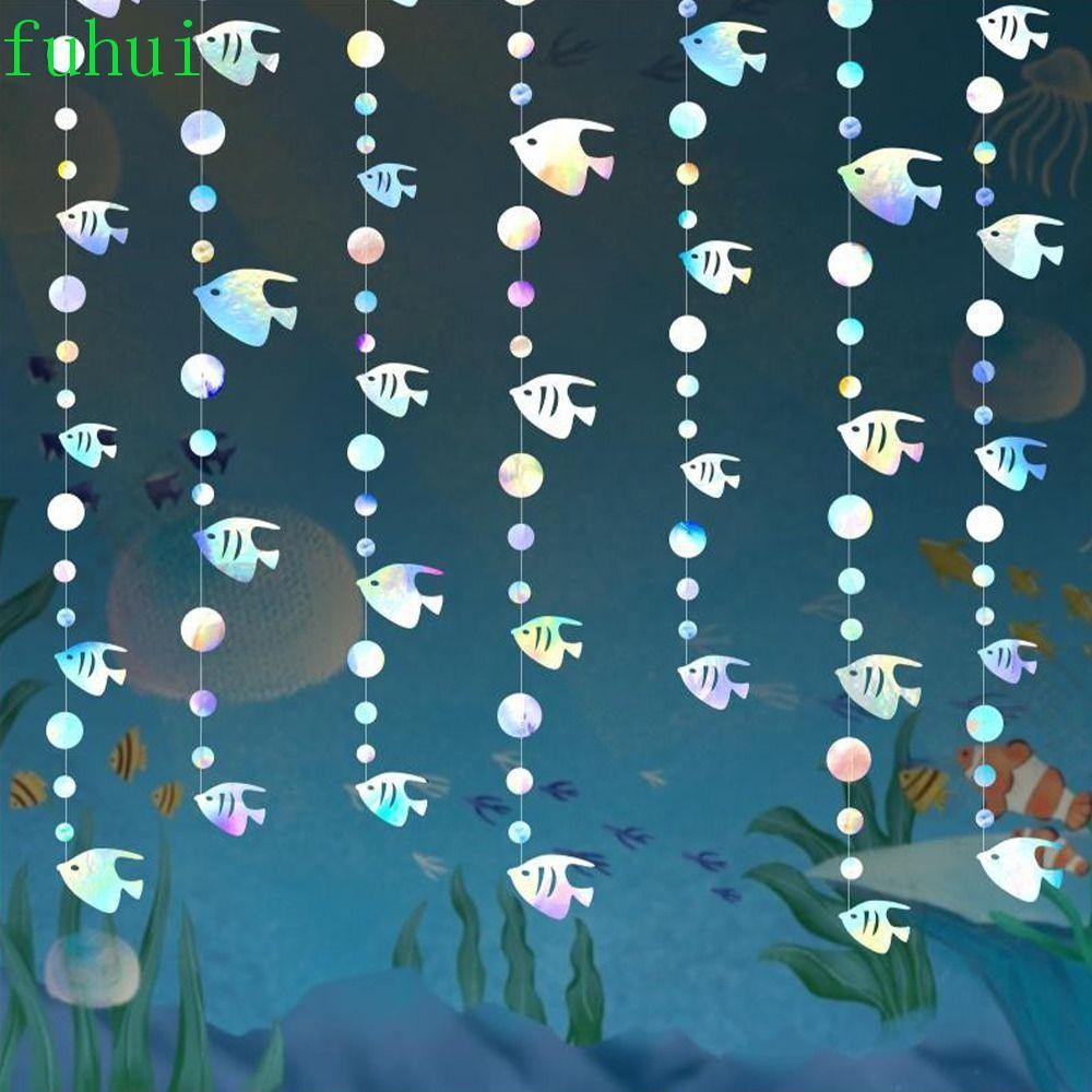 FUHUI ปลาดาวแขวนจี้,กระดาษสี Ocean Fish Garland จี้, Ocean แบนเนอร์ DIY ...