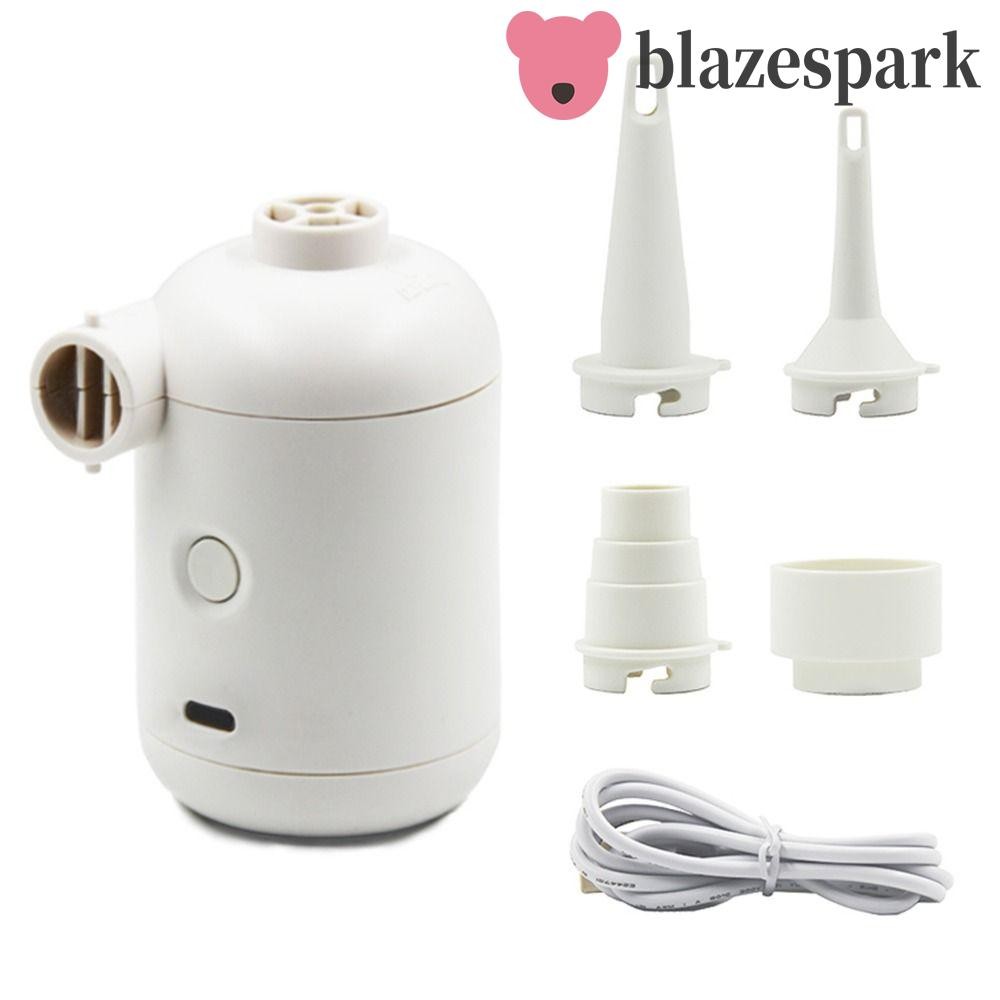 BLAZESPARK ปั๊มลมไฟฟ้า, DC 5V พร้อม 4 ตัวเชื่อมต่อปั๊มลม, Inflator/Defator ปั๊ม USB ชาร์จ Quick ...