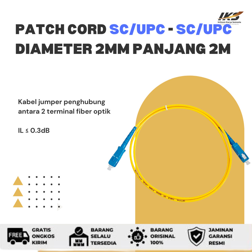 SC UPC Cord Patch - SC UPC Fiber Optic เส้นผ่านศูนย์กลาง 2 มม. ความยาว ...