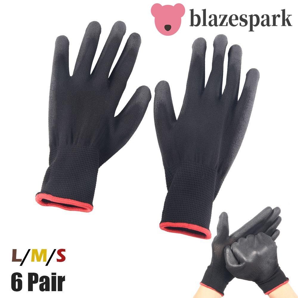 BLAZESPARK อุปกรณ์สวน PU 6 คู่ Workplace เคลือบปาล์ม Grip Builders ป้องกัน | Shopee Thailand