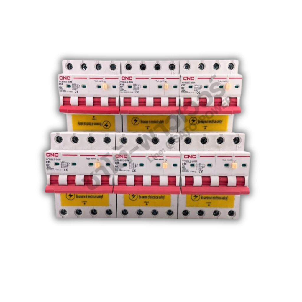 CNC 100mA ไฟกระแสเกิน AC YCB9LNE-80 4P 16A 20A 25A 32A 40A 50A 63A ...