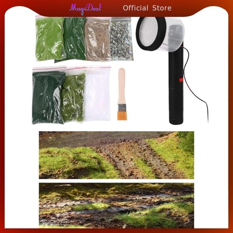 MagiDeal Static Grass Applicators ไฟฟ้าสถิต Flocking เครื่องตกแต่งอุปกรณ์เวที Props ชุดตาราง ...
