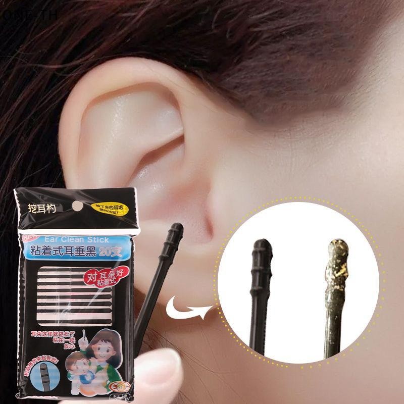 ONE-TH 20pcs ทิ้งกาว Ear Pick แบบพกพา Sticky Ear Swabs เลือกเกลียวเคล็ด ...