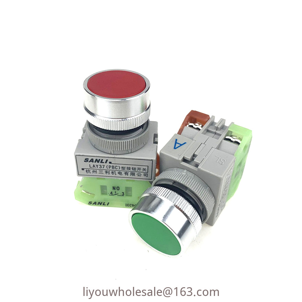 SANLI สวิตช์ปุ่มกดหัวระดับเครื่อง SANLI ของแท้ LAY37 (PBC) -A-A1 ประเภท ...