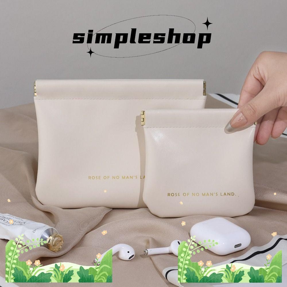 SIMPLESHOP กระเป๋าแต่งหน้าลิปสติก, กระเป๋าเครื่องสําอางขนาดเล็กแบบพกพา, กระเป๋าเดินทางแฟชั่น PU ...