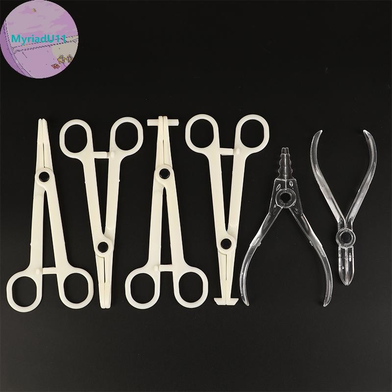 MyriadU 1PC ทิ้งปราศจากเชื้อ Slotted รอบ Navel Forceps Clamp สามเหลี่ยมเปิด Plier หูจมูกเจาะ ...