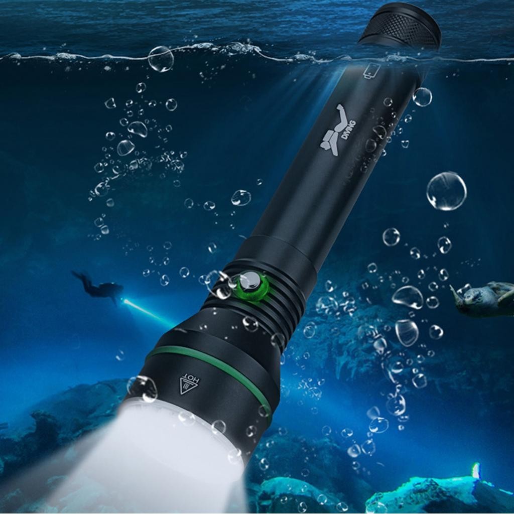 Scuba Diving Flashlight อลูมิเนียมอัลลอยด์ LED Dive Light IPX8 กันน้ำ ...