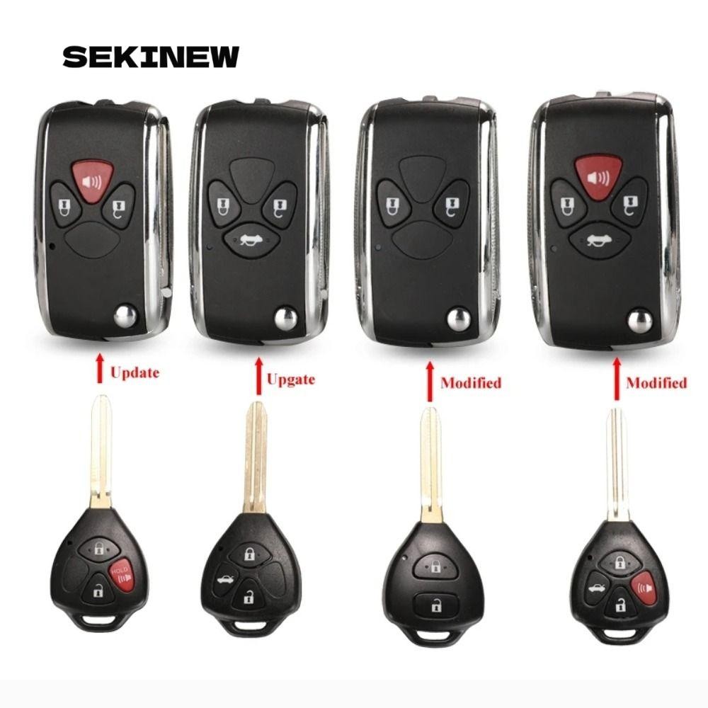 SEKINEW กุญแจรีโมท, 2/3/4 ปุ่มพลิกกุญแจรถ,เปลี่ยนดัดแปลง Toy43 Key Fob ...