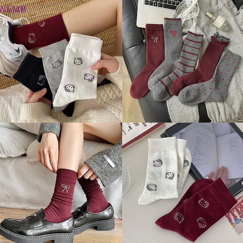 WEMB Kawaii ถุงเท้าข้อกลางการ์ตูน Sportsock น่ารักนุ่มดูดซับเหงื่อ Breathable ของขวัญใหม่ ...