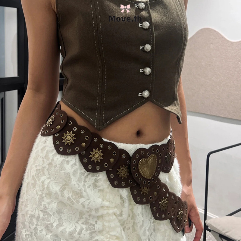 ในไทย-พร้อมส่ง เข็ดขัดแฟชั่น รูปหัวใจประกบกัน โบฮีเมีย เข้ากับทุกการ ...