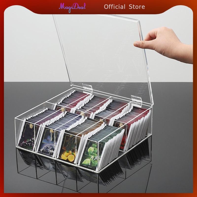 MagiDeal อะคริลิคถุงชา Organizer Sugar Packets Clear Storage Bin กล่อง ...