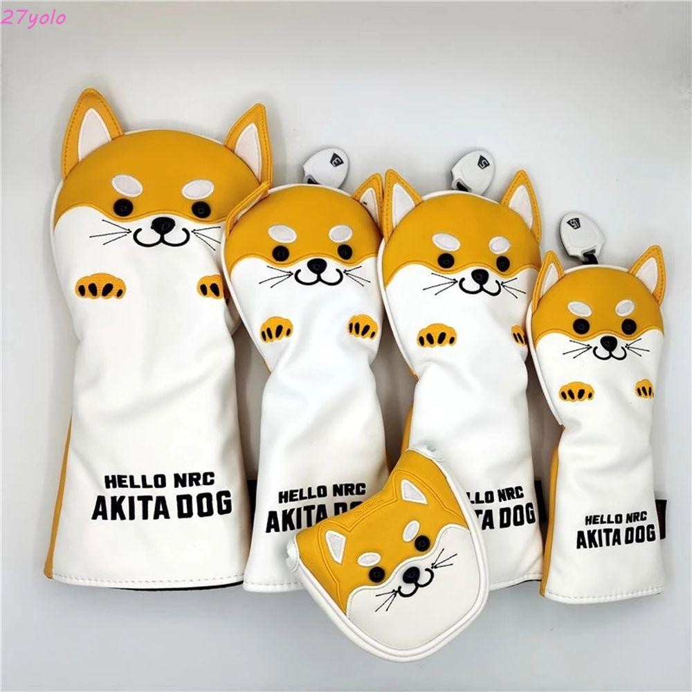 YOLO Golf Club Headcovers กันน้ําน่ารัก AKITA สุนัขกอล์ฟพัตเตอร์สุนัข ...