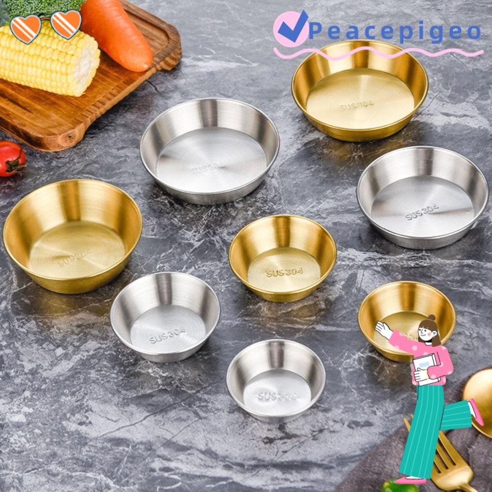 PEACEPIGEO 1 ชิ้นจานซอส, 304 ชามสแตนเลสจานซอส,มินิซูชิจุ่มส่วนบุคคล 7/8/10/11 ซม.ถาดปรุงรส ...