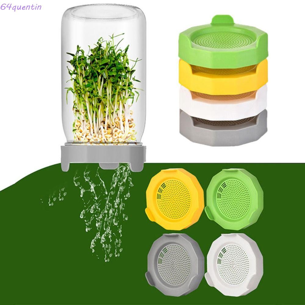 QUENTIN 4 ชิ้น Mason Jar ฝาแตก, พลาสติก 86 มม. Bean Seed Sprout ฝาปิด ...