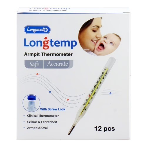 (ยกกล่อง) NEW ส่งไว ปรอทวัดไข้ อุณหภูมิ (พร้อมกล่องเก็บ) LONGTEMP ลองเท ...