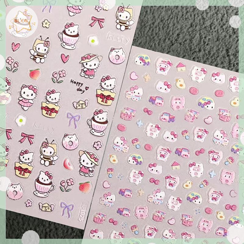 BUOK 1 แผ่น 5D นูนการ์ตูน My Melody สติ๊กเกอร์ติดเล็บภาพเคลื่อนไหว ...