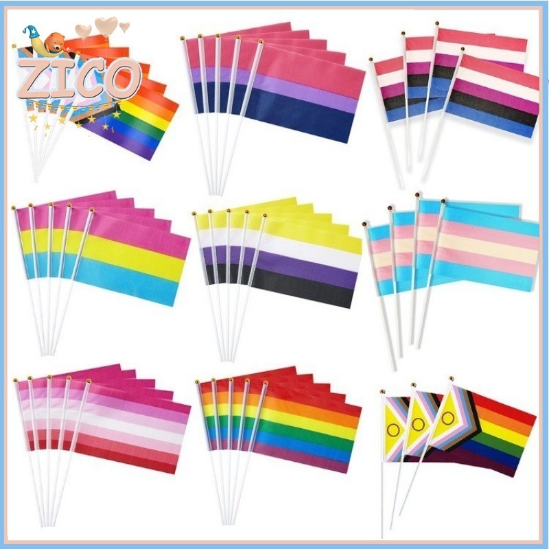 ธงสีรุ้ง Pride Flags ขนาด 14x21 ซม. กันน้ำ ขบวนพาเหรดกรุงเทพฯ การเฉลิม ...