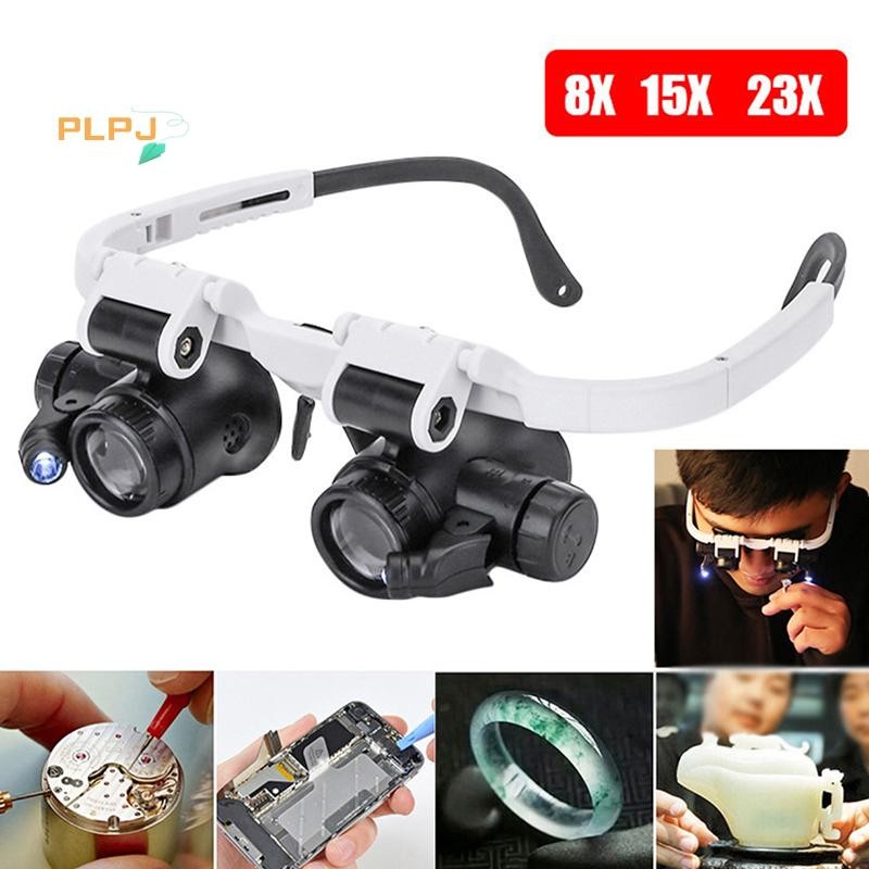 PLPJ 2022 8X/23X Double Eye LED โคมไฟแว่นขยายแว่นตาแว่นขยาย Loupe ใหม่ ...
